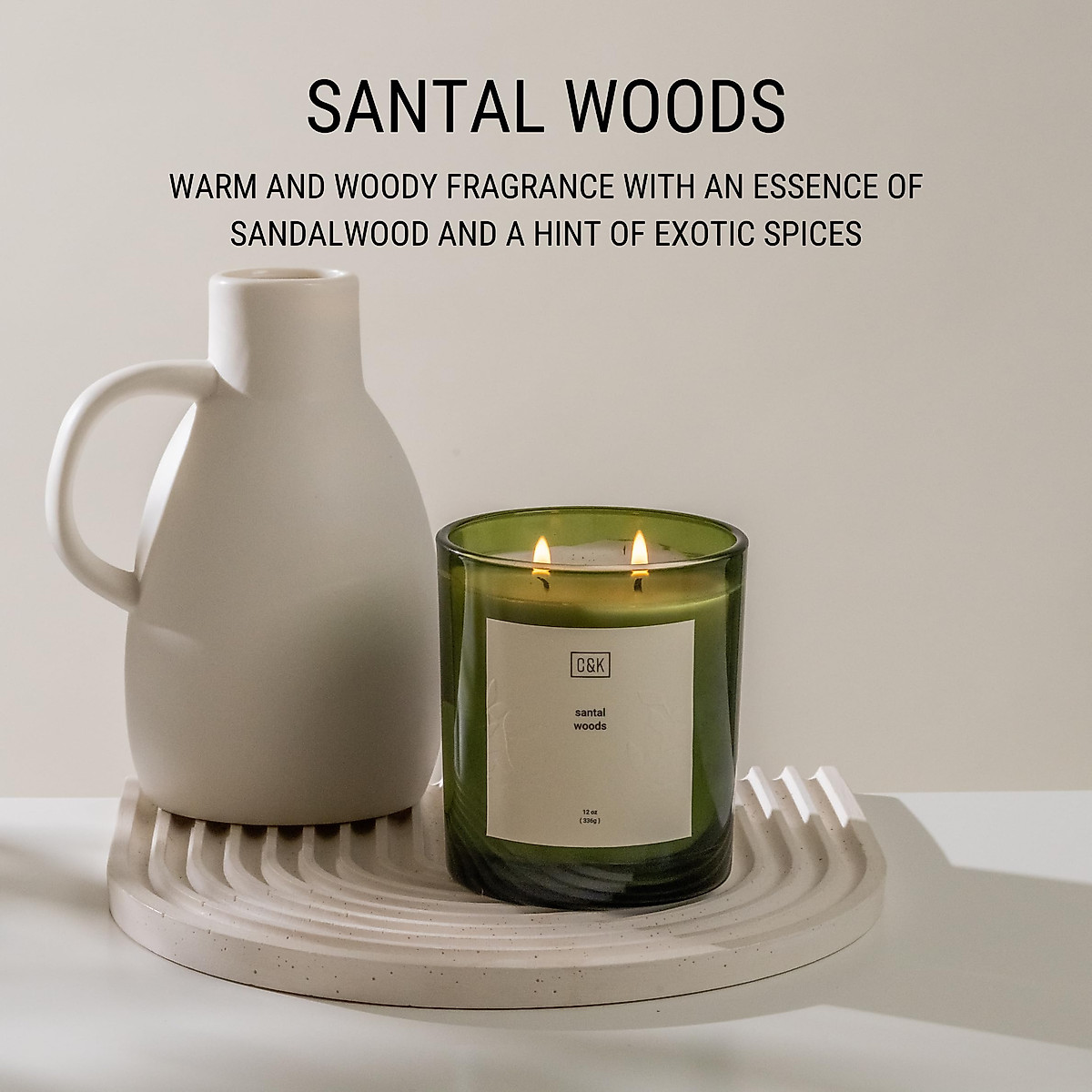 Premium Candle | Santal Woods Christmas Scented Candles for Home | Natural Soy Candles Gifts for Women | Holiday Candles, Nature Collection | Christmas Gift Ideas for Men and Women