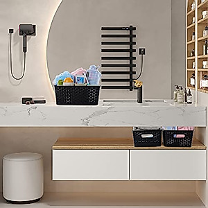 Kekow 6-Pack Black Plastic Storage Basket, 9.92" L x 7.56" W x 4" H