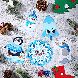 80 Pcs Winter Cutouts Winter Paper Bulletin Board for Preschool Paper Bulletin Board Decorations Preschool Classroom Back to School Teacher Supplies Classroom Cutouts