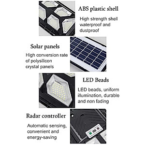 ZXXHNNAIH Solar Street Light Solar Parking Lot Light,with Motion Sensor and Remote Control,IP67 Waterproof,for Basketball Court Parking Lot