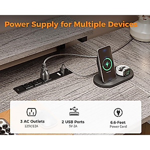 AODK L Shaped Computer Desk, 55" Office Desk with File Cabinet, Power Outlet and Adjustable Monitor Stand, Executive Home Office Furniture Set, Reversible Corner Desk with Storage Bag, Oak Grey