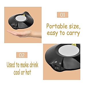 Yoidesu Cup Cooler Coffee Warmer, 2 in 1 Beverage Warmer and Drink Cooler, -3℃- 65 ℃ USB Heating and Cooling Mat Coffee Tea Beverage Cans Cooler & Warmer Heater Chilling Coasters(Black)