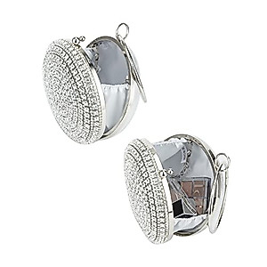 GripIt Round Shape Rhinestone Wristlet Handbag Clutch Purse Evening Wedding Cocktail Party Bag,Silver