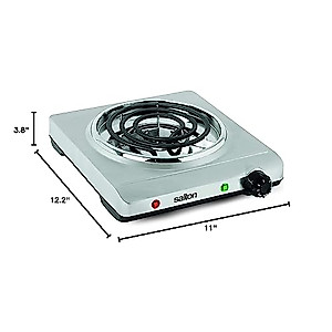 Salton Single Stainless Steel Coil Portable Electric Cooktop, 1.36 kg, Stainless