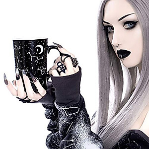 Rogue + Wolf Halloween Mug Witch Voyager Tall Coffee Ghost Mug Decor Spooky Gifts Cool Mugs for Women & Men Goth Tea Creepy Kawaii Wiccan Hocus Pocus Astrology Witchcraft Supplies - 12.8 oz / 380ml