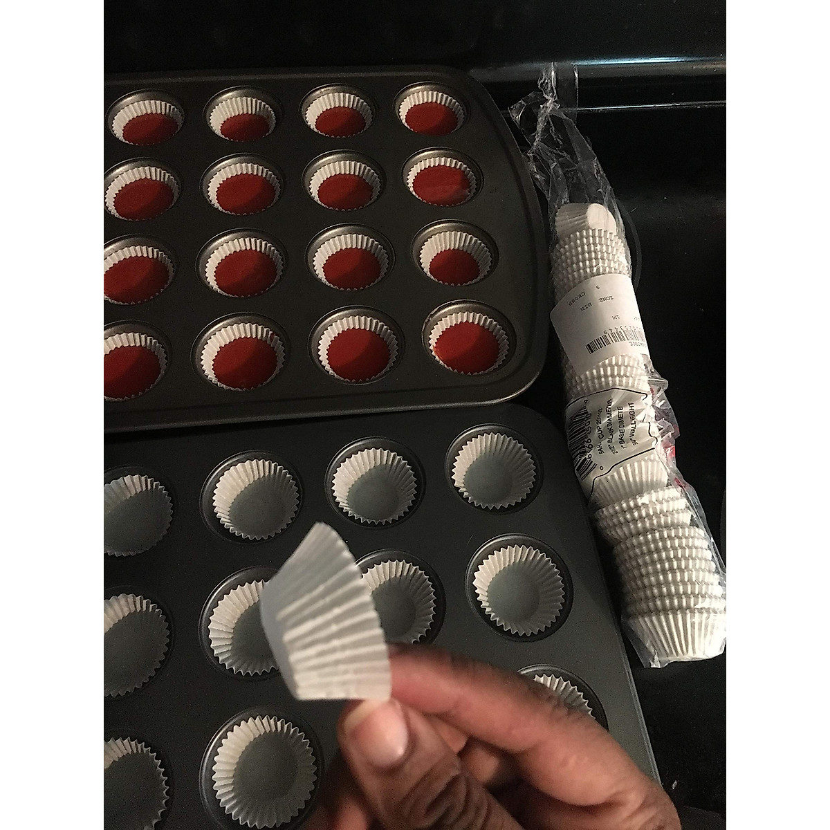 Decony Mini White Baking Cups Cupcake Liners ,candy cups - 1" X 3/4" ideal use for holding truffles , chocolate covered strawberries , candy and nuts - 1000 pc.