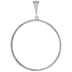 Sterling Silver Silver Eagle Bezel 41 mm Coins Prong Back Square Edge 1 oz Coin NOT Included