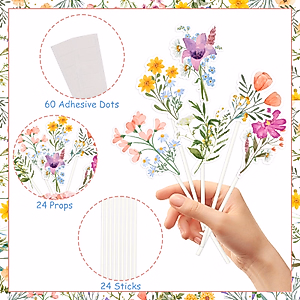 24pcs Wildflower Party Centerpieces Wildflower Baby Shower Birthday Bridal Shower Party Decorations Floral Table Centerpiece for A Little Wildflower is on the Way She is a Wildflower Party