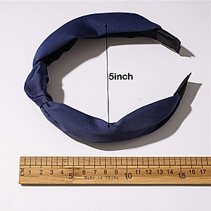 9 Pack Women Top Knotted Headband Silk Cross Twist Hairband Wide Stain Headband Girls Elastic Hair Band Headwear Accessories Gold Headband is a Classy Headbands for Lady