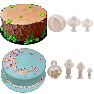 KORIXINE Cookie Cutters 36 Piece Fondant Cake Cookie Plunger Flower Daisy Blossom Leaf Butterfly Heart Shape Decorating Mold DIY Gum Paste Cookie Stamps Set Mini Clay Plunger