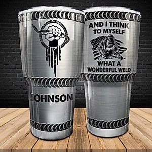 N NAMESISS All Over Printed Tumbler, Welder What A Wonderful Weld Iron Normal Tumbler 30oz Custom Your Name, Stainless Steel Tumbler 30OZ, Gift For Him, Father's Day Gift
