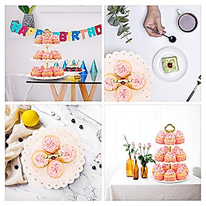 NWK Large 3-Tier Cupcake Stand 10.9Inch Plastic Serving Tray for Wedding Birthday Baby Shower Summer Autumn Halloween Party (Gold)