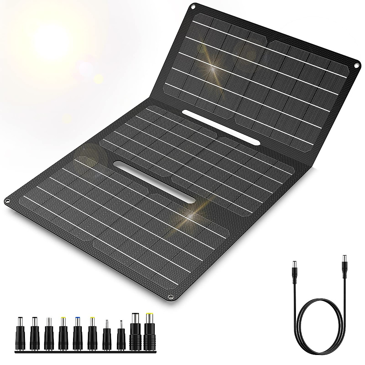 Power Bank with AC Outlet 26400mAh Battery Pack 97Wh Portable Laptop Charger QC 3.0 Portable Power Station & 30W Portable Foldable Solar Panel Charger for Outdoor Camping Solar Battery Charger12 Volt