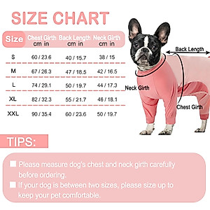 KOESON Dog Surgery Suit Female Spay, Long Sleeve Recovery Suit for Dogs After Surgery, Soft Dog Surgery Recovery Suit Pet Onesie for Abdominal Wounds Anti Licking Dog Cone Alternative Pink