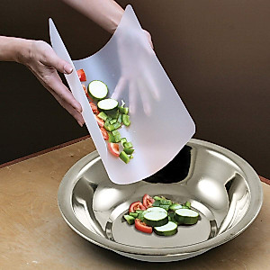 Cut N' Funnel Clear 2 Pack Frosted Flexible Plastic Cutting Board Mat 15" x 11.5" Made in the USA Flexible, Easy to Clean