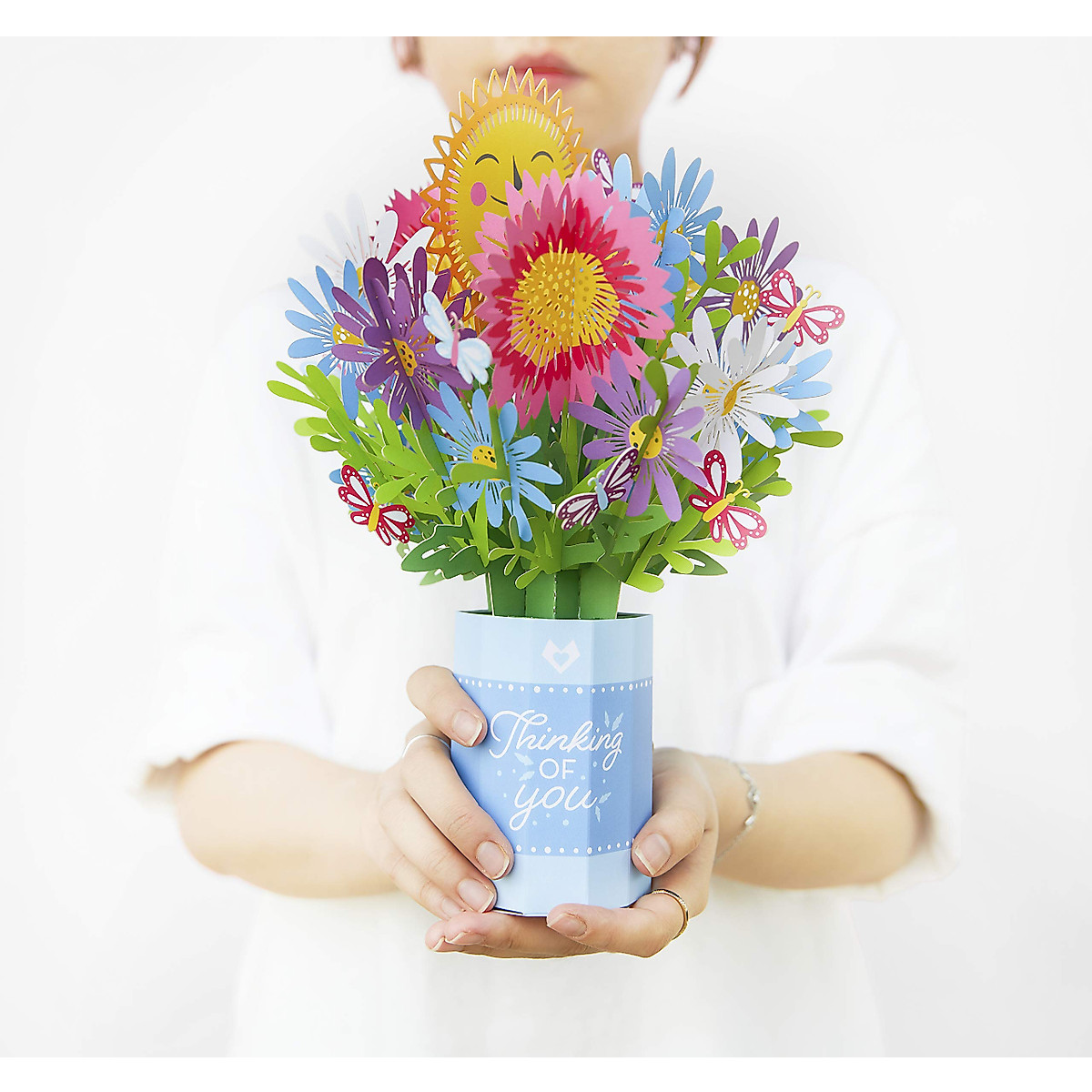 Lovepop Thinking of You Bouquet - 3D Paper Flower Greeting Card, 10.25x7.5, Pop Up Bouquet, Spring Card for Mom, Wife, or Friend, Anniversary Card