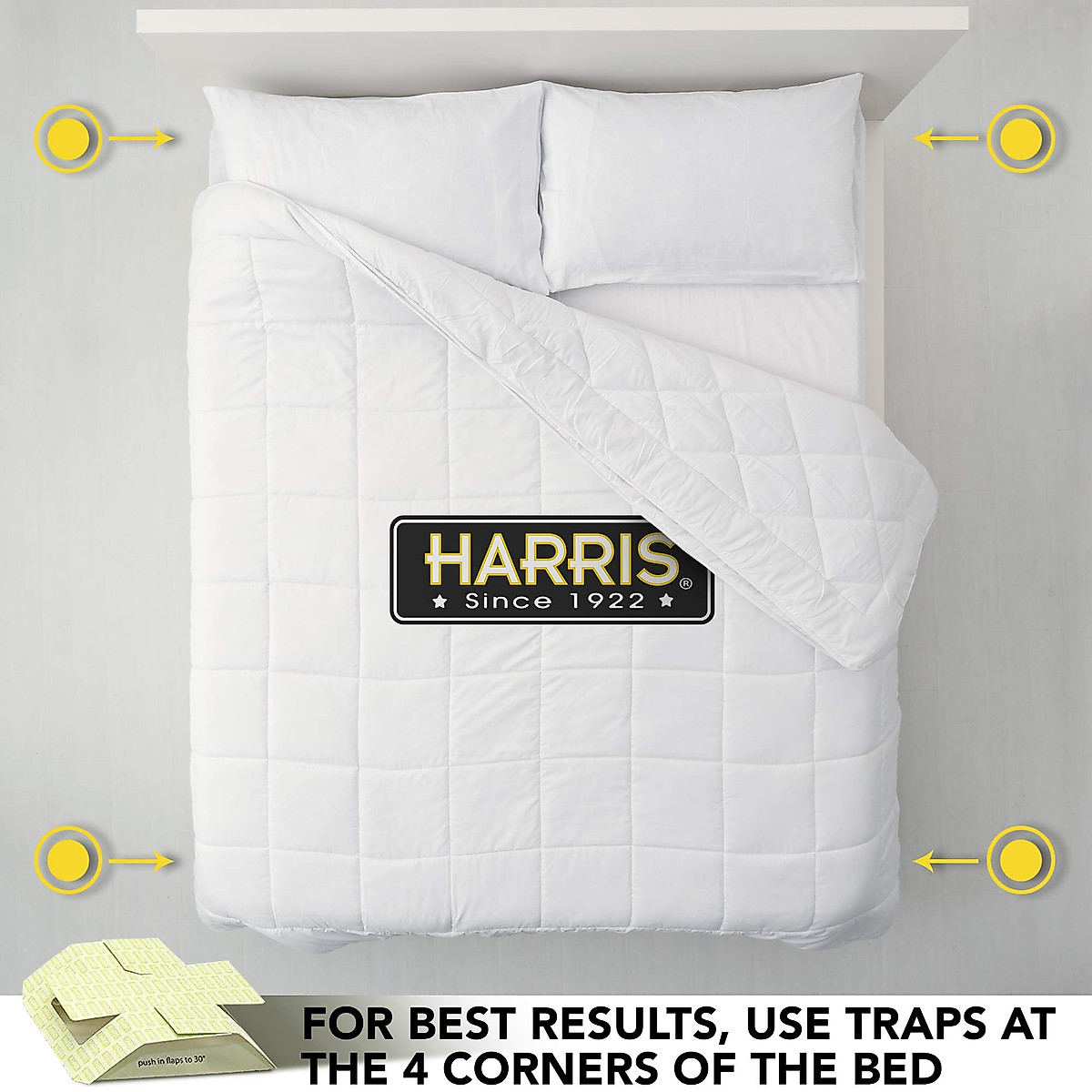 Harris Bed Bug Traps for Early Detection & Monitoring, 4 Pack