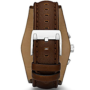 Fossil Men's Coachman Quartz Stainless Steel and Leather Chronograph Watch, Color: Silver, Brown (Model: CH2565)