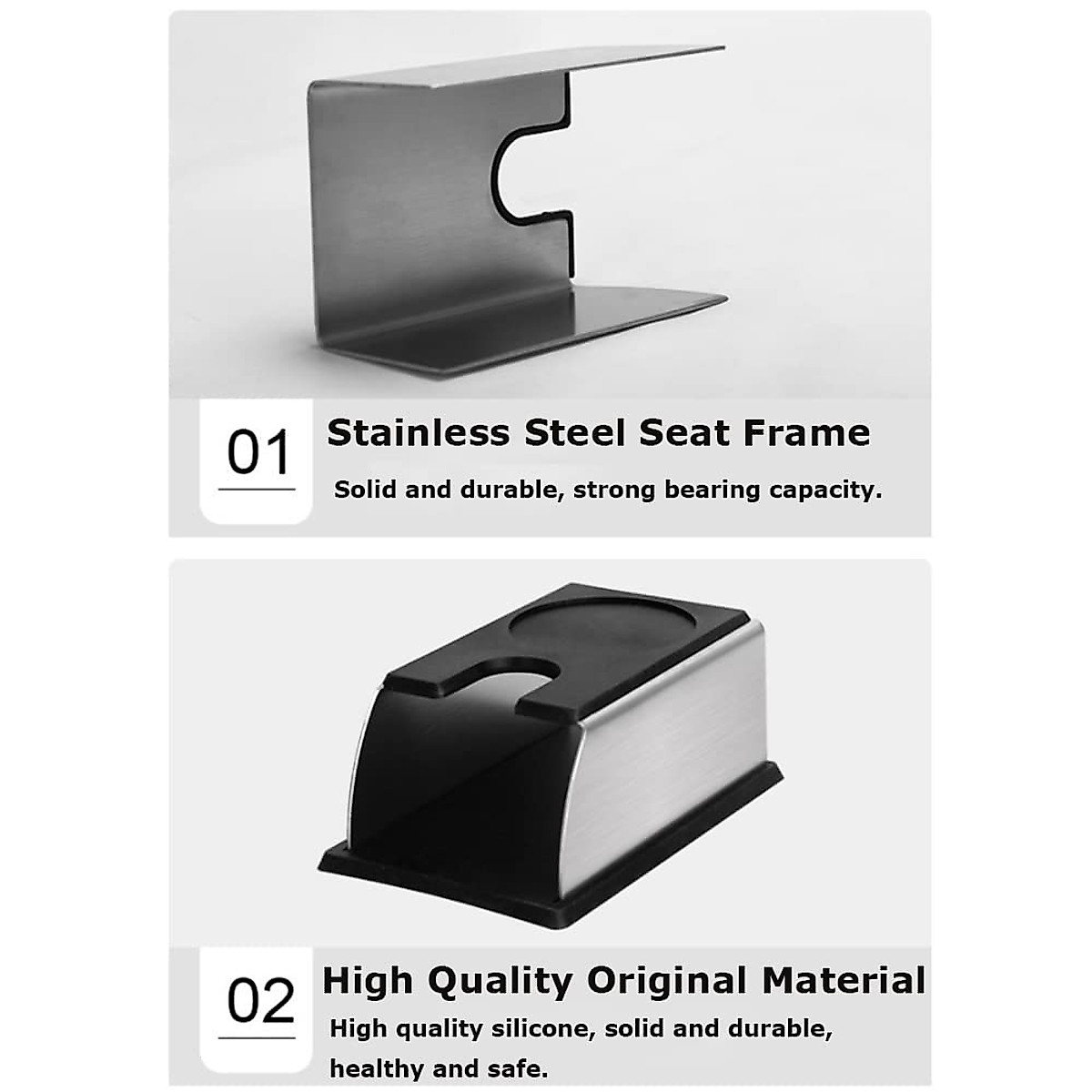 Coffee Tamper Stand,Stainless Steel AntiRust Barista Tool Tamping Holder Shelf,Coffee Powder Seat Cushion Stand Rack,Coffee Tampers Tool Accessory for Home,Coffee,Shop,Restaurant