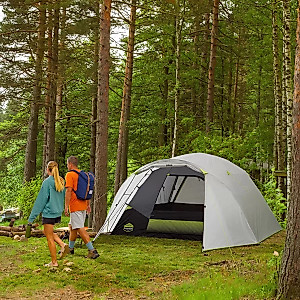 Core 6 Person Instant Tent Set- Family Tent With Lighted Dome And 2 Camping Sleeping Bags - Outdoor Tent for Camping - Waterproof Tent - Camping Tent For Privacy - Small Footprint - Camping Essentials