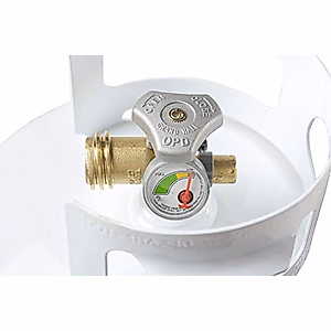 Flame King YSN230b 20 Pound Steel Propane Tank Cylinder with OPD Valve and Built-in Gauge, 20 lb Vertical