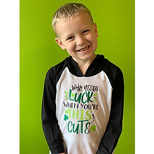 Toddler and Kids St. Patrick's Day Shirt Who Needs Luck When You're This Cute St. Patrick's Day (4T, Black)