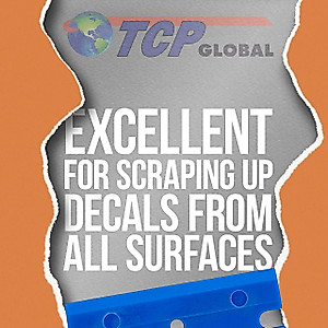 TCP Global Scraper Set with 100 Piece Double Edge Plastic Razor Blades and (3) Scraper Tool Utility Knife Holders for Glass, Removing Labels, Stickers and Detail window film graphics
