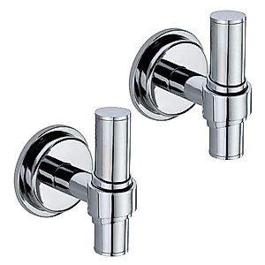 Brasseel Bath Towel Hook, 2 Pcs | Super Elegant & Modern Style Heavy Duty Wall Hook, Coat Hook, Robe Hook, Closet/Clothe Hook,Towel Holder for Bathroom,Bedroom & Kitchen| Brass| Polished Chrome