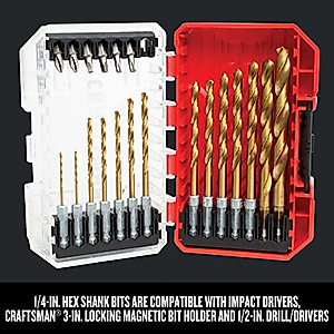 CRAFTSMAN Drill Bit Set/Screwdriver Set, Titanium Nitride Coated, 21pc (CMAM3211)