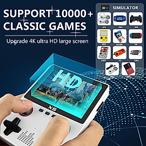 Handheld Retro Game Console with 32G TF Card ,Preloaded 10,000+ Games, Retro Gaming Console Supported 11 Emulators 3.5-inch IPS Screen (White)