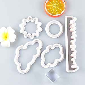 Serduobi 10 Pcs Cloud Cookie Cutters Cloud Cutters Set Sun Baking Molding Grass Cake Decorating Mini Sun Cutters for DIY Cake Fondant Decorating
