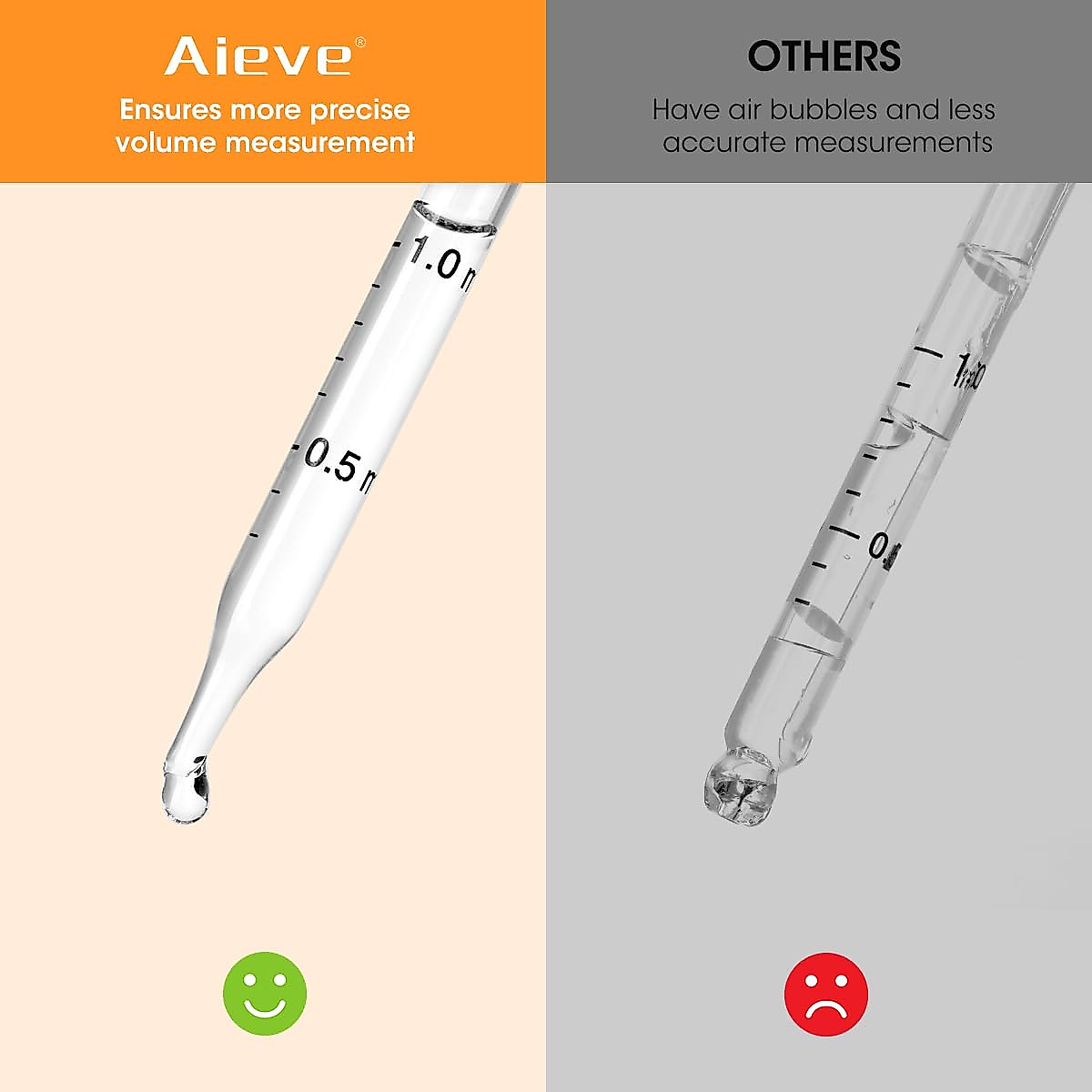 Aieve Glass Dropper Pipettes Compatible with SodaStream Bubly Drops Flavors (6 Pack)