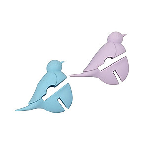 DOITOOL 2pcs Silicone Lid Lifters Spill Proof Lid Lifters Cute Animal Shape Pot and Pan Lid Holder for Soup Pot Kitchen Gadget Tools Cooking Helper (Bird Random Color)