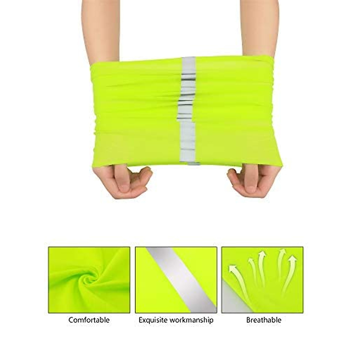 SATINIOR 8 Pieces Reflective Neck Gaiter for Men Cycling Balaclava Face Mask Cover Bandana Capuchas para el sol para Hombre Fluorescent Yellow