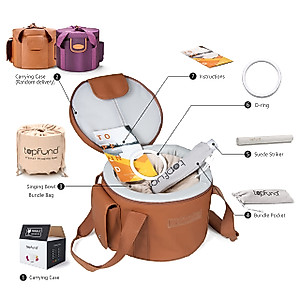 TOPFUND Handcrafted 440 Hz Green F Note Crystal Singing Bowl 10 inch for Heart Chakra with Heavy Duty Carrying Case and Suede Striker