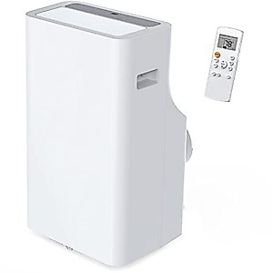 hOmelabs 7,200 BTU Portable Air Conditioner - Quiet AC Unit Cools Rooms up to 450 Square Feet - with Wheels, Washable Filter, Remote Control and LED Indicator Lights