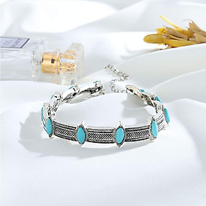 Olbye Turquoise Necklace Silver Short Necklace Choker Personalize Boho Necklace Jewelry for Women