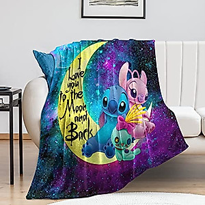 Hiccickm Cute Throw Blanket for Girls,Lightweight Cartoon Blanket Plush Flannel ​Blanket for Boy Adults Bed Chair Car Sofa Couch Bedroom 50"x40"