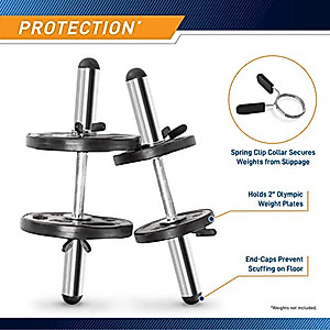 Marcy Olympic Hollow Bar Kit Chrome Curl Bar Dumbbell Handles and Spring Collars ODC-21 chromed, 47” x 3” x 2”