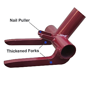 B-MIAO Pallet Buster Deck Wrecker Tool with Nail Removal Heavy Duty Wrecking Bar for Breaking Pallets and Deck (With Handle)