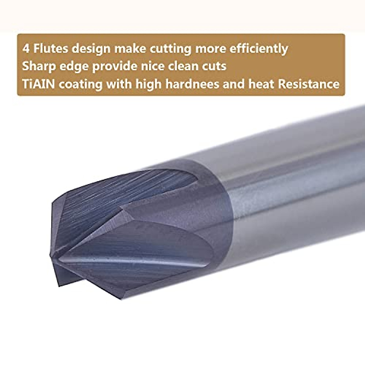 Spetool 90 Degree Carbide V Bits with Tiain Coated 4 Flutes, Chamfer End Mill for Caving V Groove and Sign