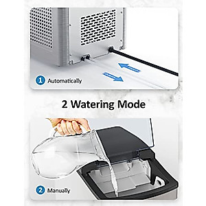 Nugget Ice Maker Countertop, 40lbs/Day, Pebble Ice Maker Machine with Ice Scoop and Basket, Self-Cleaning, Auto Water Refill, Touch Button, Ice Coffee and Cocktails for Indoor/Outdoor