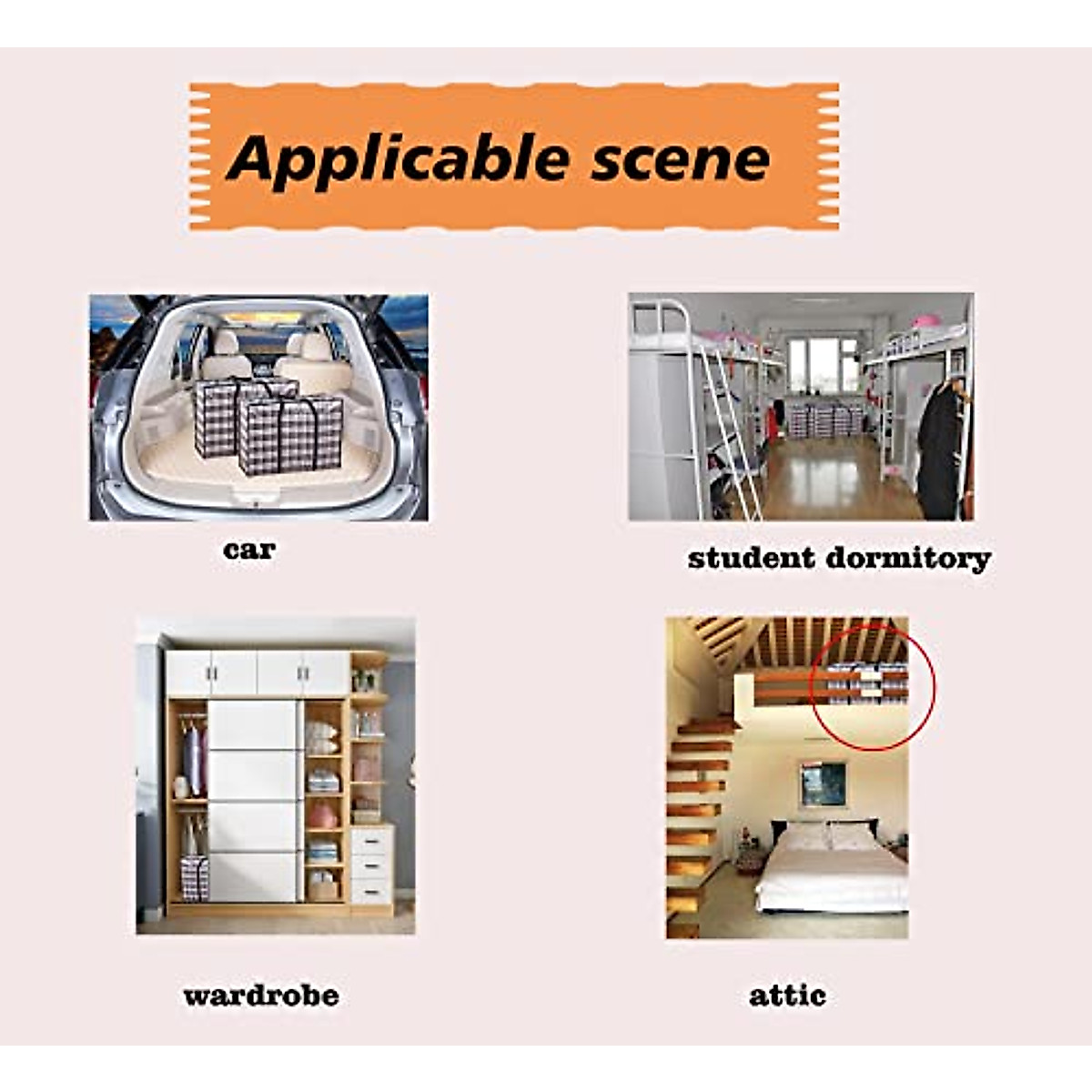 SONMA Large Storage Water Proof Organizer Bag (3 packs) With One Straight Line, Use for Home, Student Dormitory, Car Trunk, Camping.