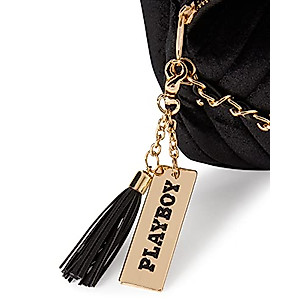 Spencer Gifts Black Velvet Playboy Mini Backpack | Officially licensed | Adjustable straps | Large front pocket | Fully lined | Zipper closure | Spot clean | Imported