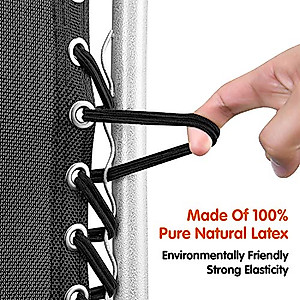 FANLG 4PCS Zero Gravity Chair Replacement Cords, Replacement Laces for Antigravity Chair, Patio Recliners Repair Cord, Bungee Elastic Lounge Chair Cord, Made of Latex, Recliner Replacement Parts-Black