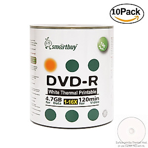 Smartbuy 1000-disc 4.7gb/120min 16x DVD-R White Thermal Hub Printable Blank Media Recordable Disc