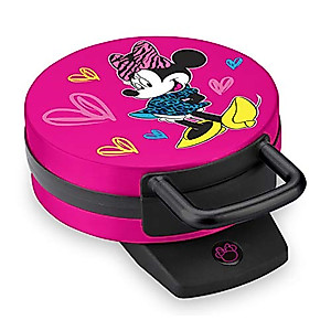 Disney Minnie Mouse Waffle Maker by Select Brands - Premium Minnie Mouse Waffle Iron - Disney Waffle Maker for Kitchen Appliances - For Disney Lovers - 7" Waffles, Pink