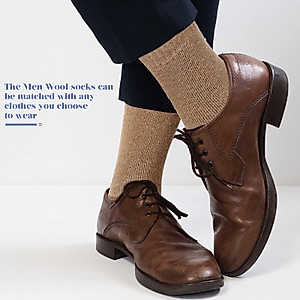 Janmercy 12 Pairs Thermal Socks for Men Wool Blended Thick Socks Winter Hiking Warm Boot Crew Socks for Cold Weather Mens Cozy Gift