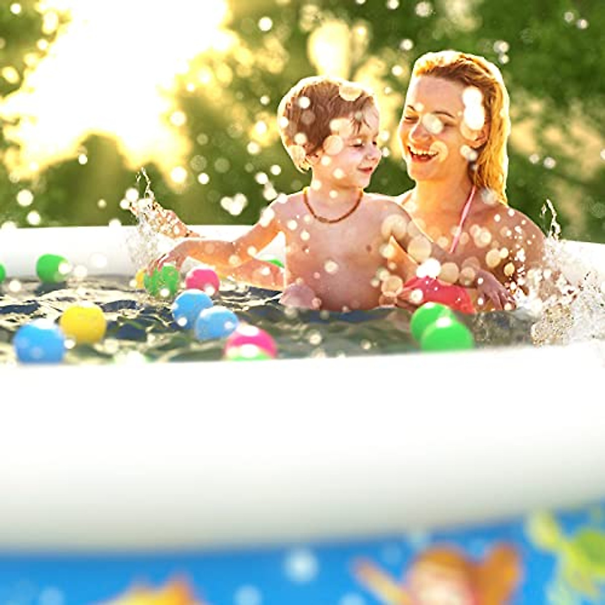 Jasonwell Inflatable Kids Kiddie Pool - Wading Pool for Toddler Durable Swimming Pool Family Above Ground Pool Summer Outside Round Pools for Children Adults Garden Backyard (80.7Wx18.5H)