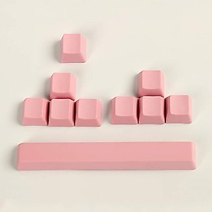HFSECURITY WASD ESC Blank PBT Keycaps for Cherry Mx Switch Mechanical Gaming Keyboard OEM Profile Red Yellow Pink Blue Grey Black Key Caps (Pink)
